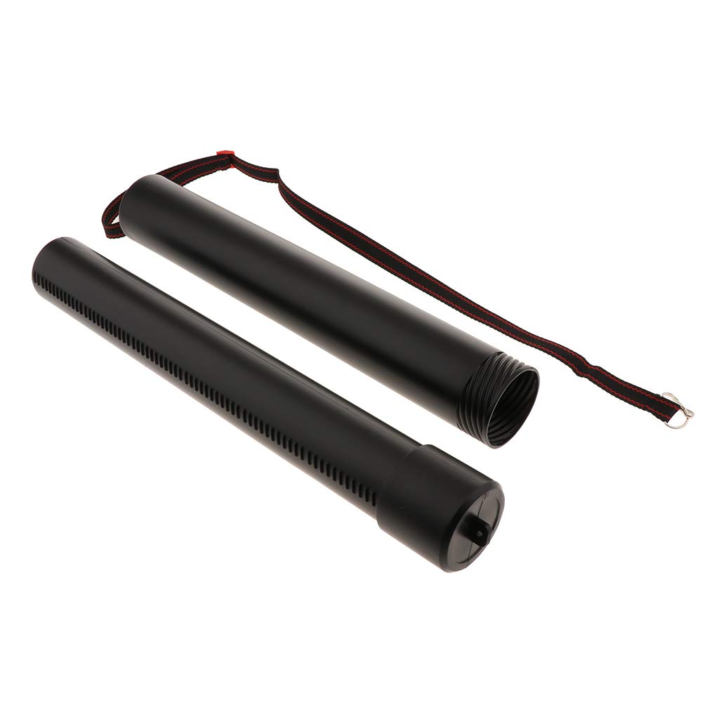 SILIMADE Drawing Tube Blueprint Case Telescoping Art Tube Middle Plastic Black Storage Tube Expands from 20 to 35 Inches Waterproof Poster Tube with Strap