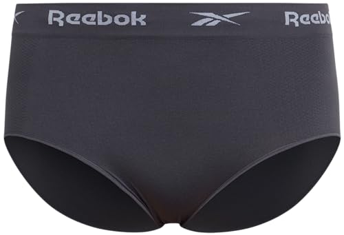 Reebok Women's Underwear - Plus Size Seamless Brief Panties (5 Pack), Size 3X, Black/Blackened Pearl/Lotus/Blackened Pearl/White-Grey Stripe