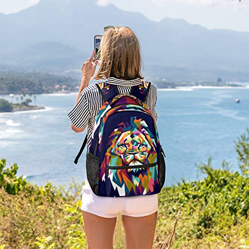 Lion Backpacks for Girls Boys, Abstract Lion Travel Backpack Laptop Backpack Waterproof School Backpack Bookbags for Teens Kids Backpack with Multiple Pocket Hiking Daypack Casual Bag