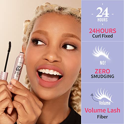 ETUDE Lash Perm Volume Fix Mascara #Black (21AD) | Volume & Curling Mascara that Lasts for Long Hours and Makes them Voluminous