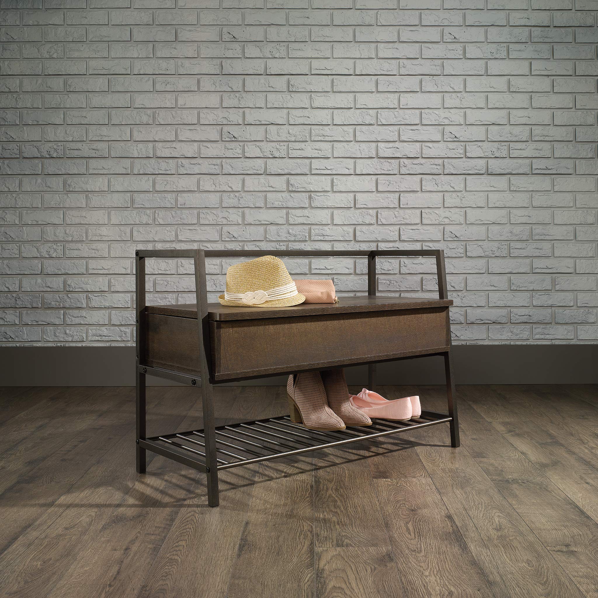 Sauder North Avenue Storage Bench, Charter Oak finish