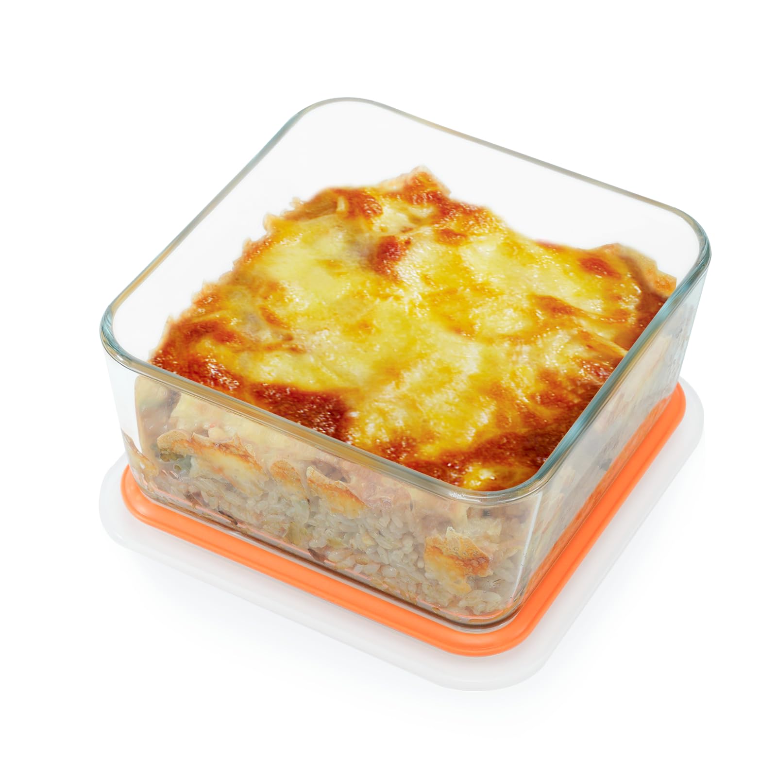 NUTRIUPS 1.1QT Square Glass Baking Dish with Lid, 6Ć6 inches Deep Small Baking Dish with Lid, Square Glass Baking Dishes for Oven