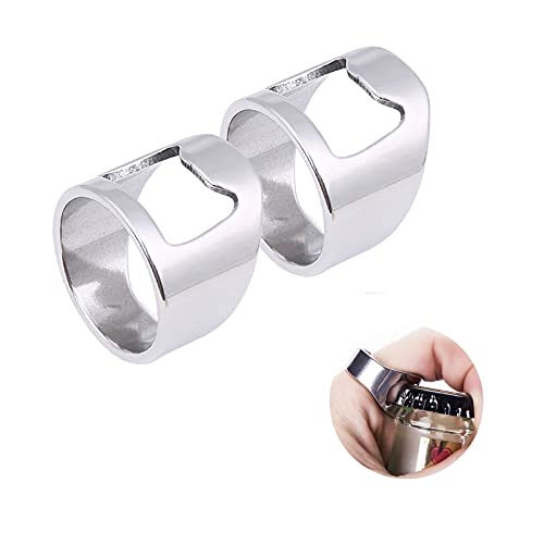 HUASAI Bottle Opener Ring for Men Bar Versatile Stainless Steel Ring for Party(Bottle Opener Ring 6)