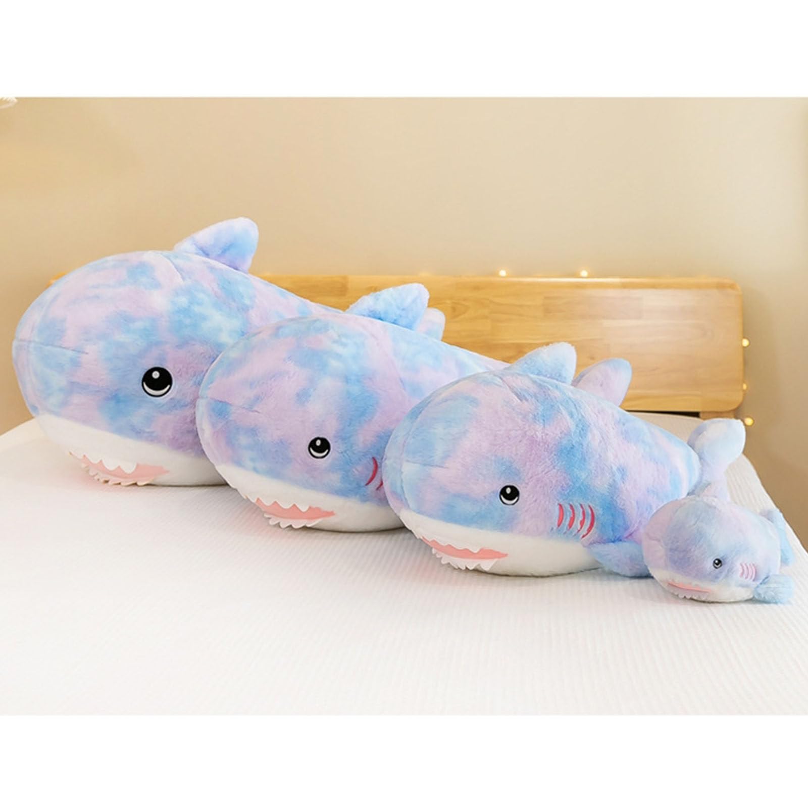 KOJAGARRI Plush Rainbow Shark Dolls,Very Soft Colorful Whale Shark Hugging Pillow,Cute Plush Doll Fish Plush Toy,Birthday, 11 inch