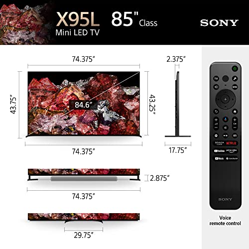 Sony XR85X95L 85 Inch BRAVIA Mini LED 4K HDR Smart TV with an Additional 2 Year Coverage (2023)