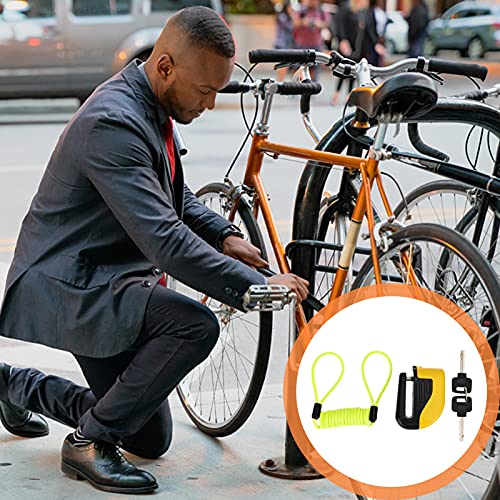 DOITOOL Padlocks 2Pcs Disc Lock Alarm with Reminder Cable Anti- Motorcycle Alarm Padlock for Bikes Scooters Accessories Motor Bike