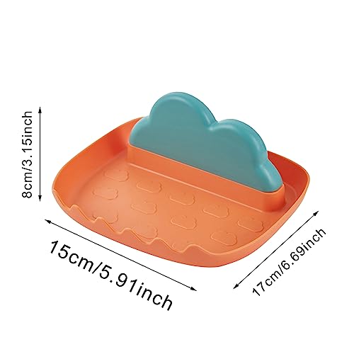 Cute Cloud Shape Spoon Rest for Kitchen Counter,Cooking Ladle/Spatula/Spoon/Chopsticks Holders,Fork Spatula Rack Shelf Kitchen Utensil Lid Holder (Orange)