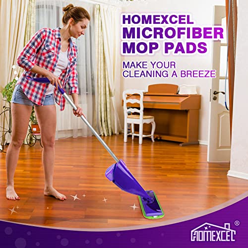 HOMEXCEL Microfiber Mop Pads Compatible with Swiffer Wet Jet,Reusable Machine Washable Swiffer WetJet Mop Pad Refills,Mop Head Replacements for Multi Surface Wet & Dry Cleaning,Pack of 2