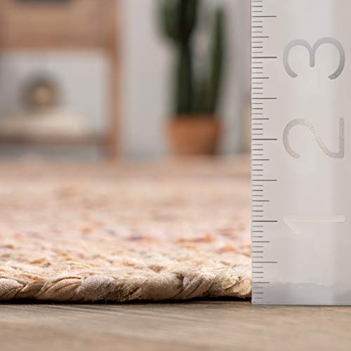 nuLOOM Hand Braided Otelia Denim And Jute Area Rug, 4x6, Beige