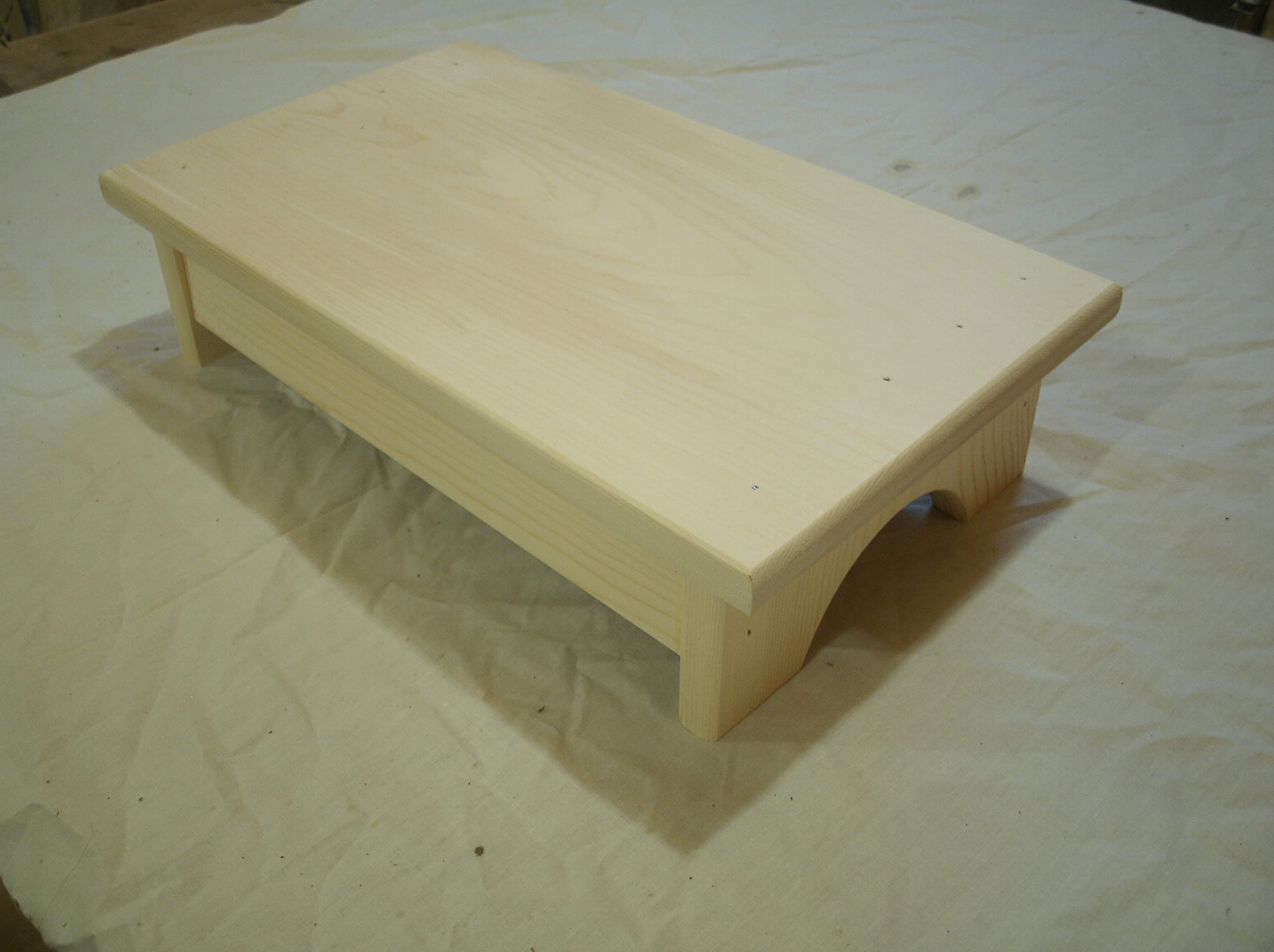 handmade 4" unfinished pine wooden step stool, wooden step stool, step stool, rustic wooden step stool