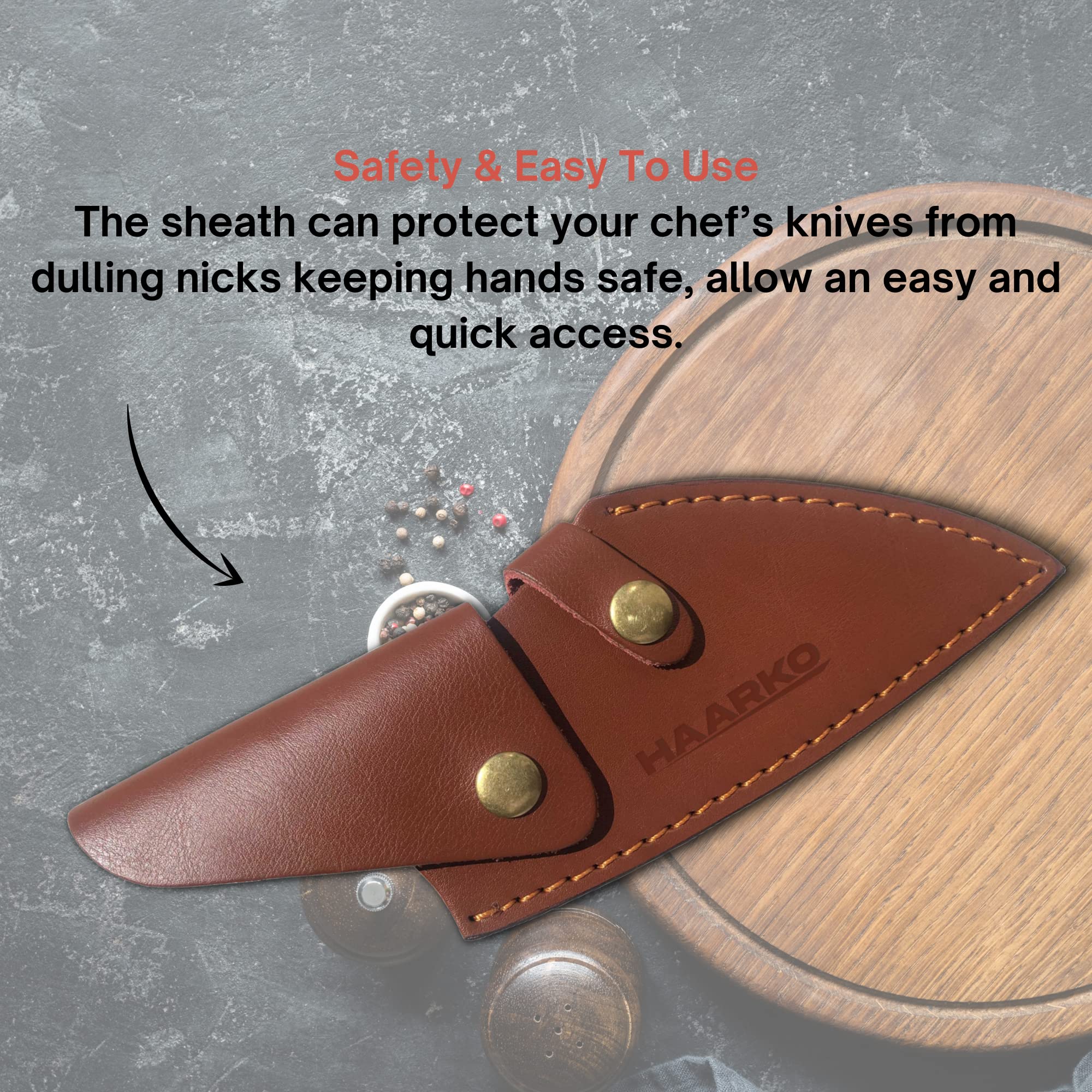 Haarko Kitchen Chef Knife & Holder (Premium Holder For Haarko Chef Knife)