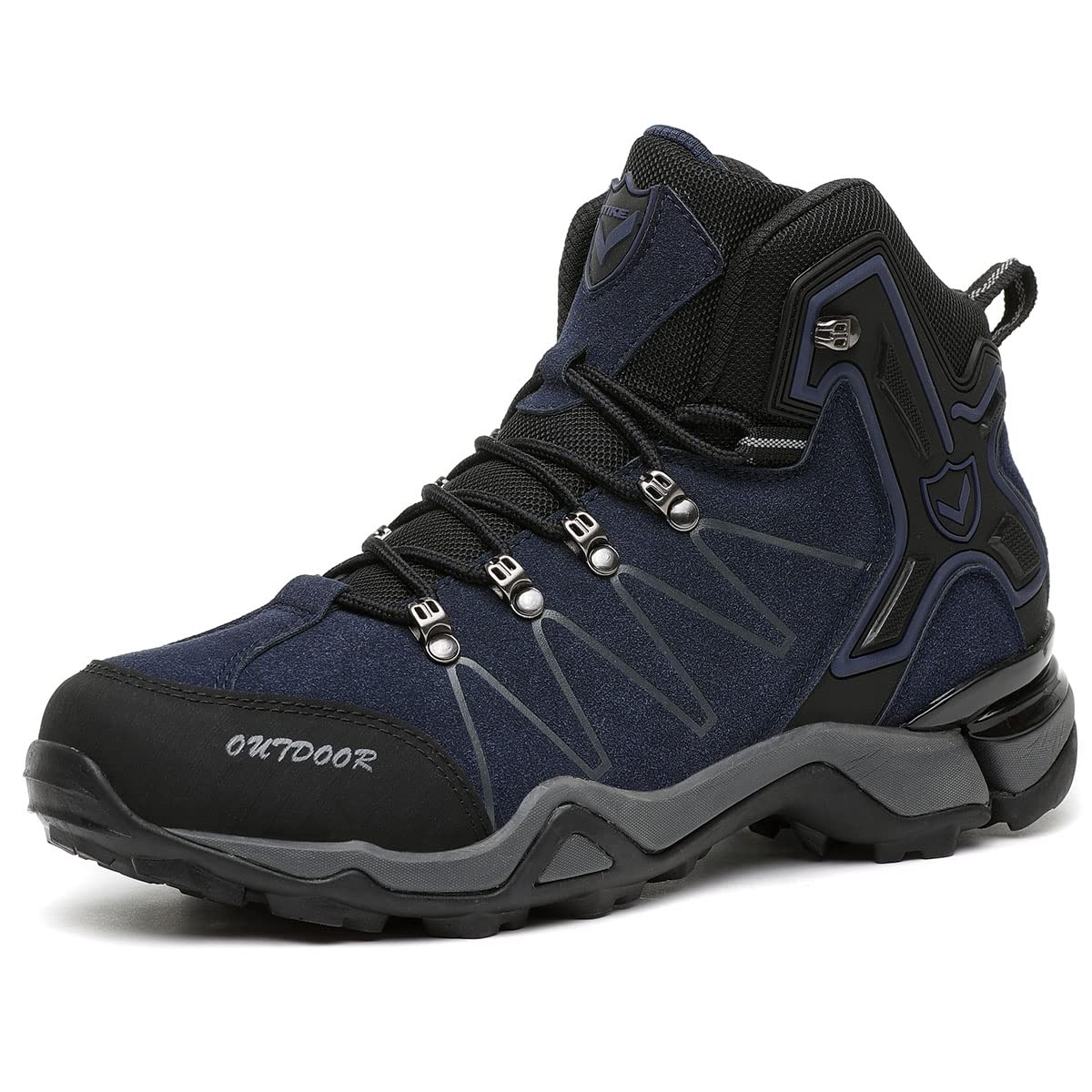 ELAPHURUS Men's Hiking Boots Trekking Shoes Waterproof Sport Work Boots Lightweight Walking Ankle Shoes Composite Toe Sneakers for Men (11 US Men, Navy)