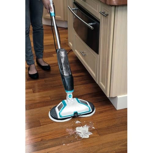 WHorob Hard Floor Powered Mop and Clean and Polish,Effortlessly Clean Hard-Surface Floors Versatile Mopping Machine,White/Black,10.00 x 11.00 x 28.00 Inches