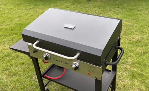Hinged Lid for Blackstone Griddle 28 Inch, Griddle Hard Cover with Thermometer for Blackstone Griddle Grill 1517 1853 1605 1856 & 28 Inch Black Griddle Hood