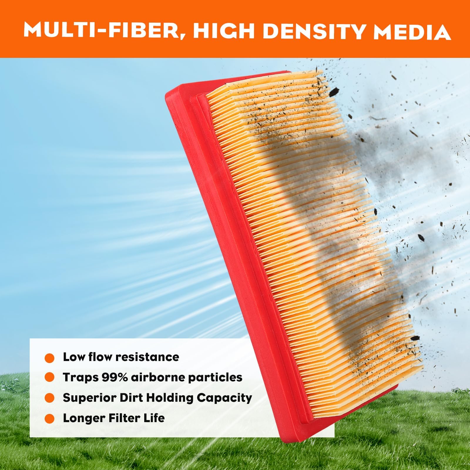 Hipa 951-10298 XT675 Air Filter for Cub Cadet ST100 ST 100 SC100 173CC Replace Kohler 149CC 14 083 19-S 14 083 01-S Courage XT7 XT6 Engines with 951-10358A Fuel Filter