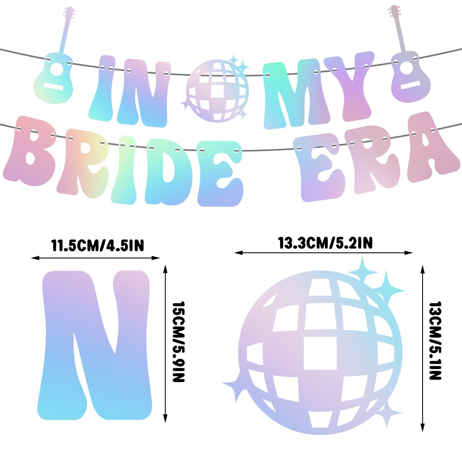 Generic in My Bride Era Banner,Glitter bridal shower party banner,in My Bride Era Decoration,Bride to Be Banner,Wedding Bridal Shower Bachelorette Party Decorations, Iridescent