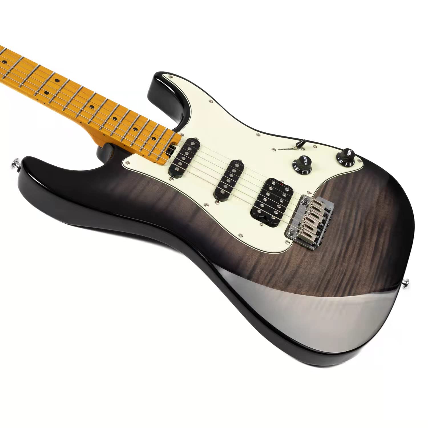 EART NK-C3 Electric Guitar with 6 String Maple Fingerboard Solid Body Right Handed, Stainless Steel Frets, Yellow