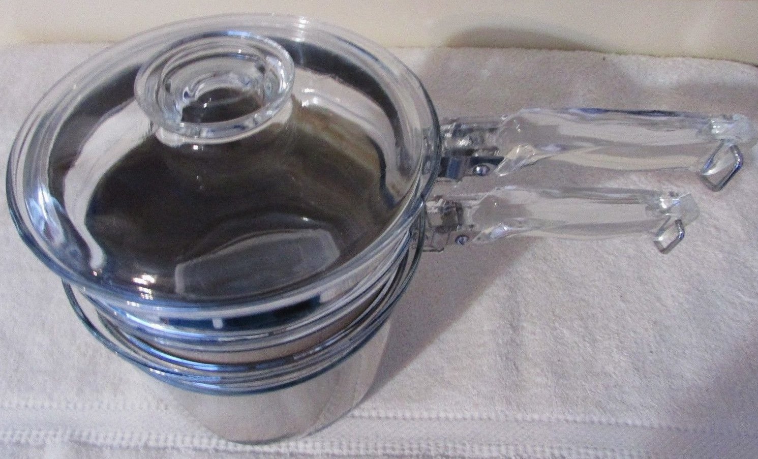 Flameware Pyrex Large 1 1/2 Quart 3 Piece Double Boiler