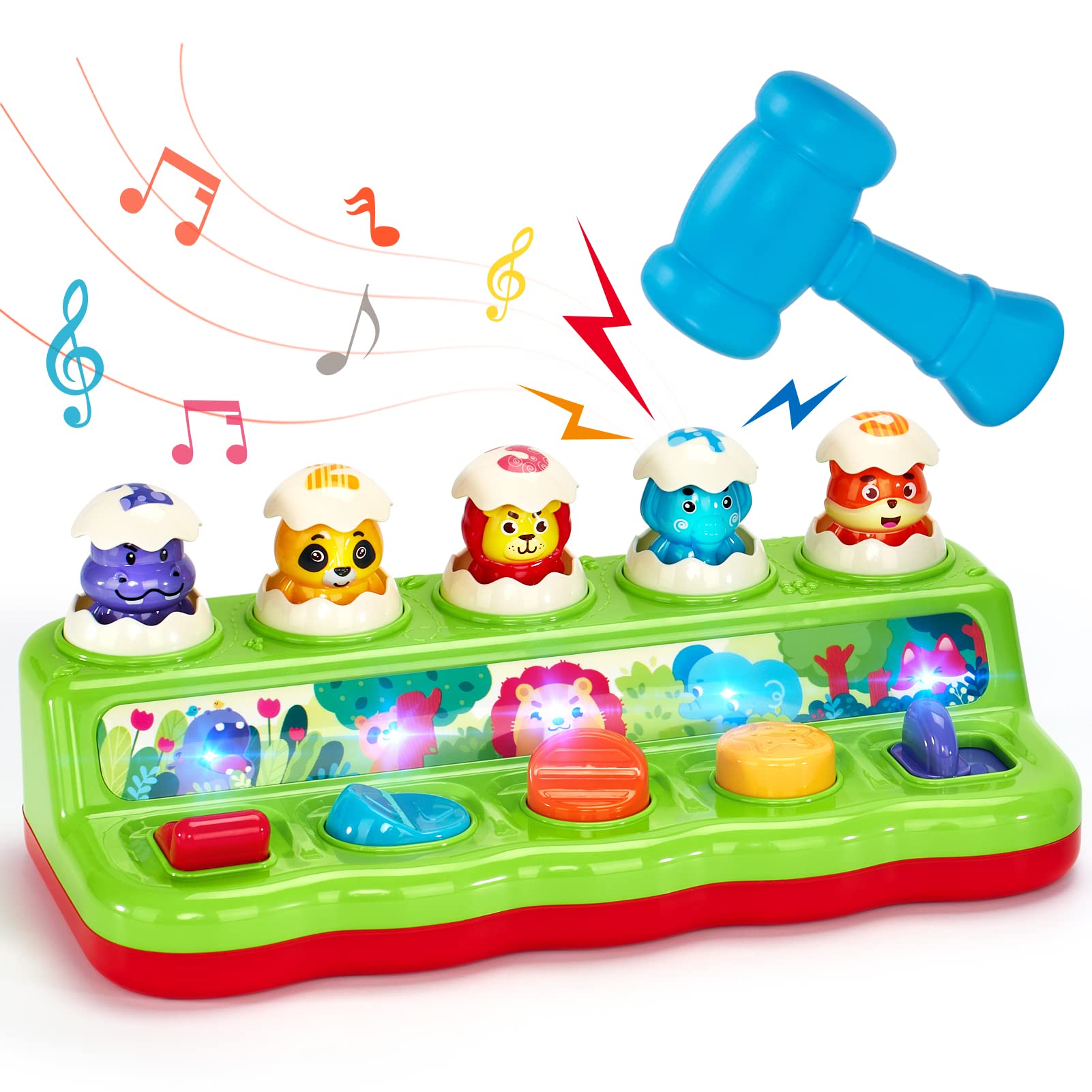 hahaland Toys for 1 Year Old Boy Baby Toddler Toys Age 1-2 for Boys Girls Gifts Pop up Toy with Music and Light for Toddlers 1-3 Cause and Effect Toys Stocking Stuffers for Toddlers 1-3