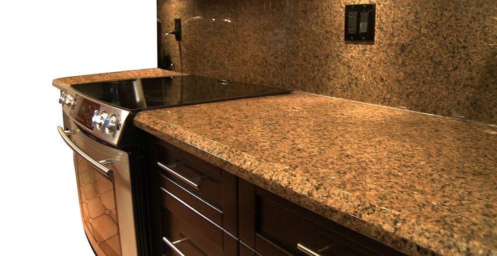 EZ FAUX DECOR Kitchen Countertop Update Vinyl Laminate Cover | Easy Install | Peel and Stick | Durable Self-Adhesive | 36β x 180β | Granite Marble Design | Venetian Gold (15ft)