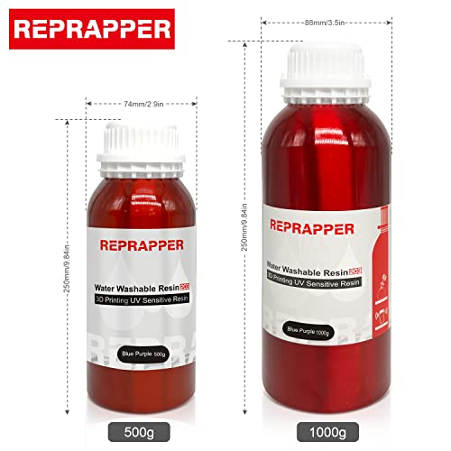 RepRapper 203 UV-Resin, Dual Color Water Washable 3D Resin for LCD 3D Printer 500g Blueish Purple