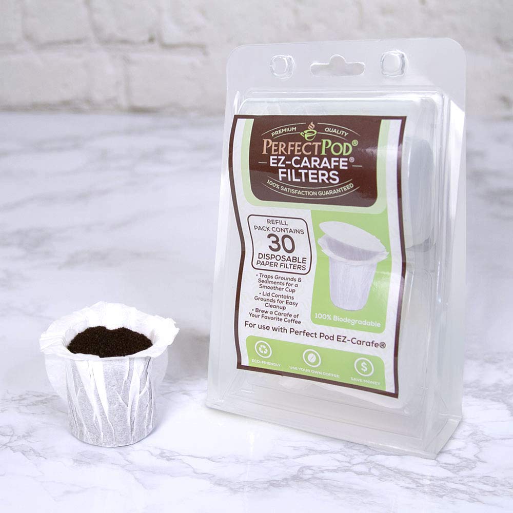 EZ-Carafe Disposable K-Carafe Paper Filters with Patented Top Lid - Compatible and For Use with Keurig 2.0 K-Carafe Reusable Coffee Pods, 4-Pack (120 Filters)
