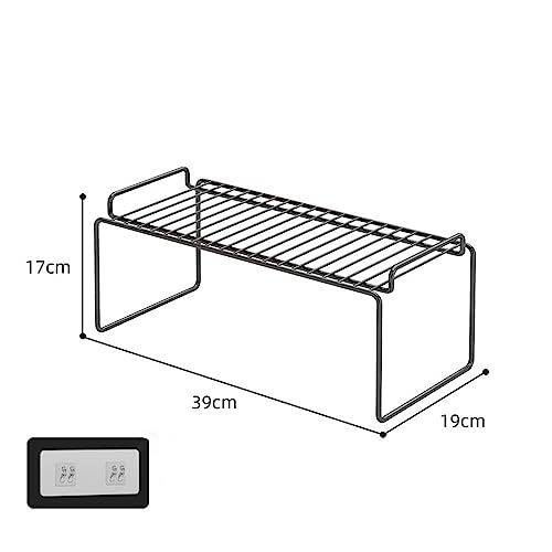KLKCMS Spice Seasoning Rack Bathroom Organizer Multipurpose under Sink Shelf Cabinet Basket Organizer for Shower Kitchen Countertop Bathroom, L Black