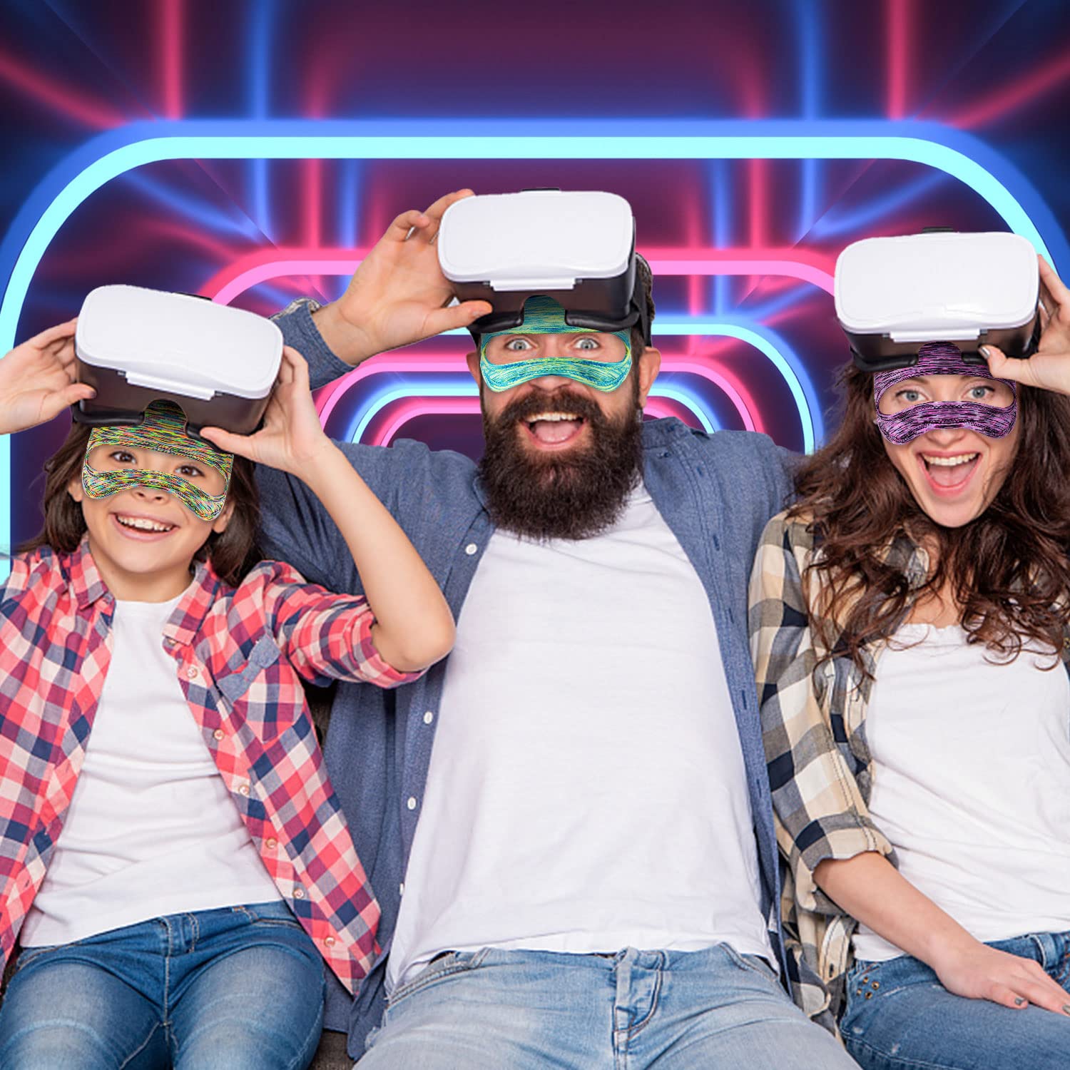 CUTEFA VR Masks Sweat Band Adjustable Breathable Eye Mask for Oculus Quest 2 Accessories, Washable Facemask Cover HMD Padding for VR Workouts Supernatual (3pcs)