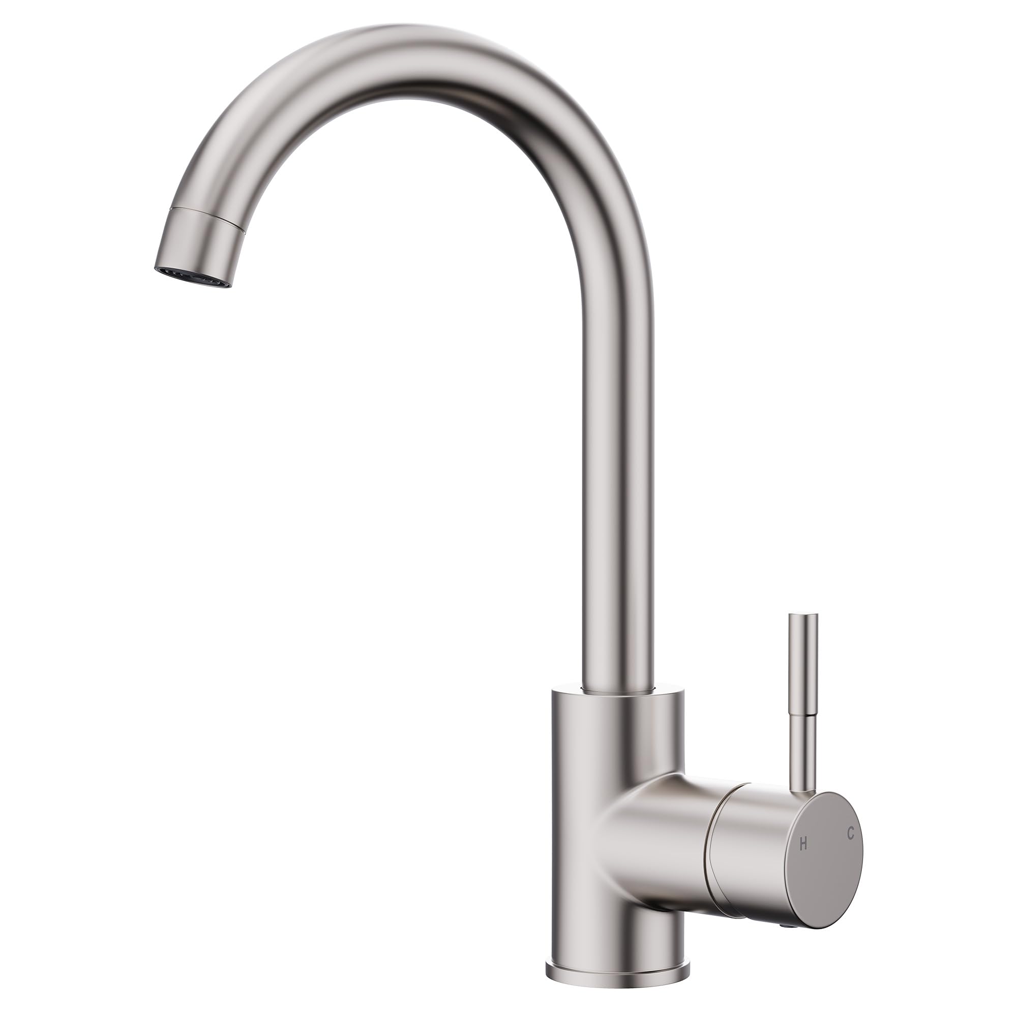 GIMILI Bar Sink Faucet, Brushed Nickel Bar Faucet Single Hole, Modern Prep Wet Small Faucet for Kitchen Farmhouse RV Camper Outdoor Utility Bathroom