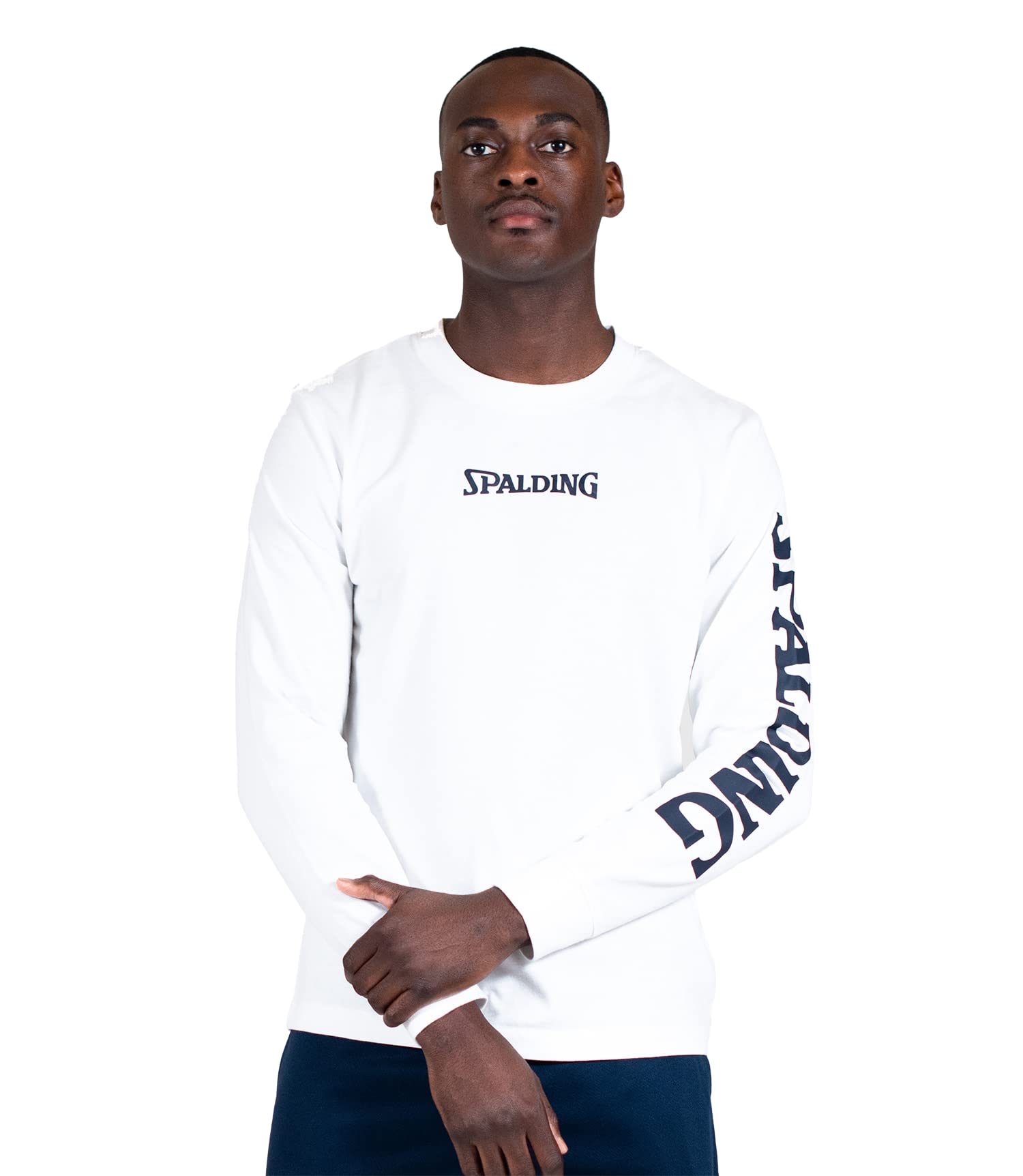 Spalding Men's Tshirt 1876 Branded Longsleeve Cotton Tee White