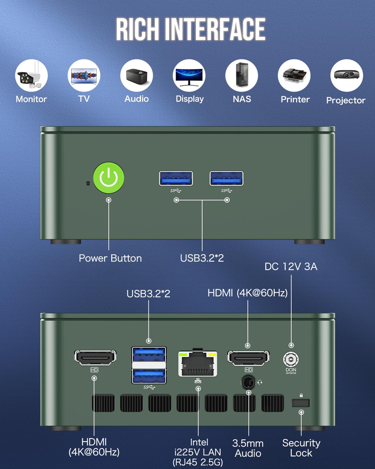 GMKtec Mini PC Preinstalled Windows 11 Pro 16GB RAM 512GB SSD, Micro Computers Intel N6005 (3.3GHz), Desktop Computer with 4K Triple Display, Dual LAN, WiFi6, BT5.2, NucBox7 for Office/Home/Business