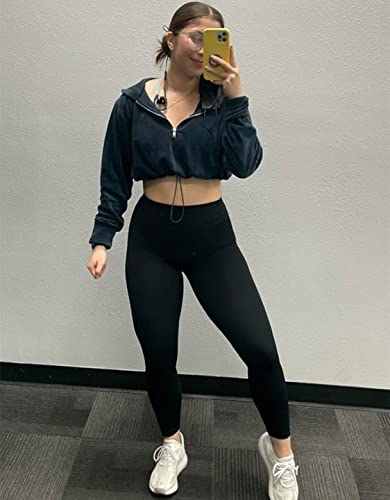 TomTiger Women's Yoga Pants High Waisted Workout Yoga Leggings for Women Butt Lifting Tummy Control Booty Tights (Black, L, l)