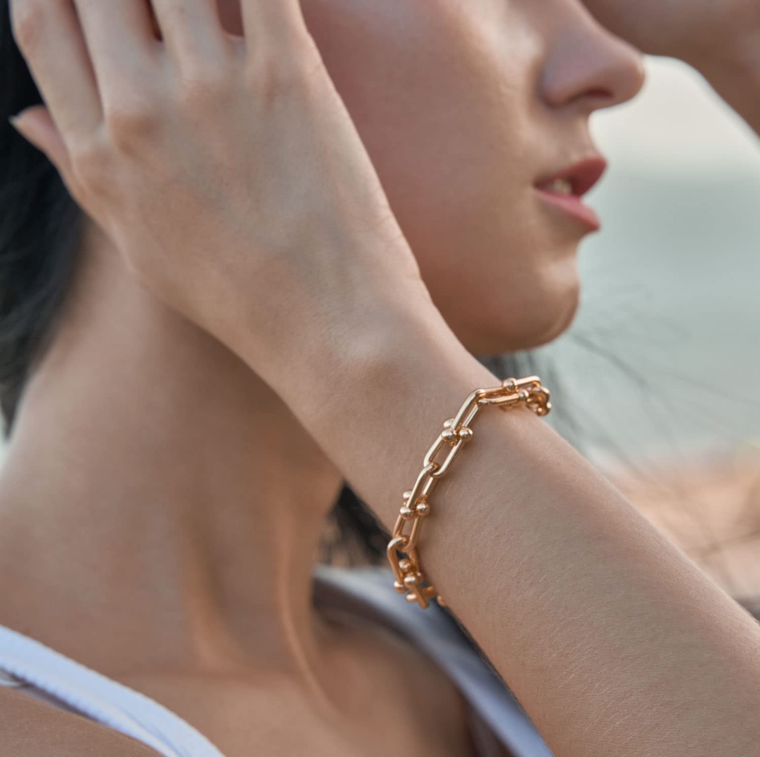 Emptizer Gold Bracelets for Women 18K Gold Plated Cubic Zirconia Bracelet Handmade Chain, 8β