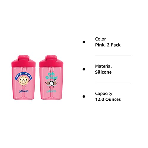 Dr. Brown’s Milestones Sippy Cup with Straw - Pink - 2pk - 12m+