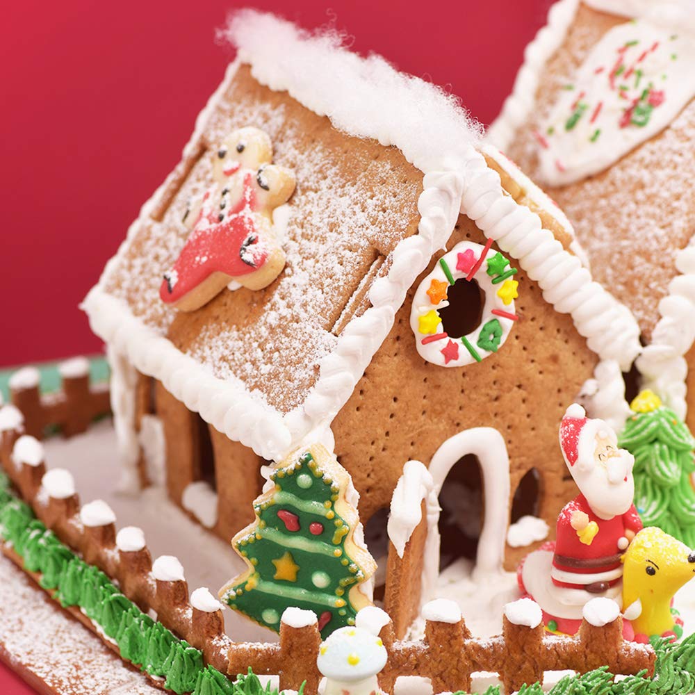 Gingerbread House Cookie Cutter Set, Gingerbread House Kit, Christmas Gingerbread Cookie Cutter for Kids Adults, Holiday Cookie Cutters Mold, 3D Stainless Steel Chocolate Pastry Baking Kit DIY Tool