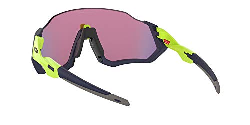Oakley Men's Oo9401 Flight Jacket Rectangular Sunglasses, Matte Navy/Prizm Road, 37 mm