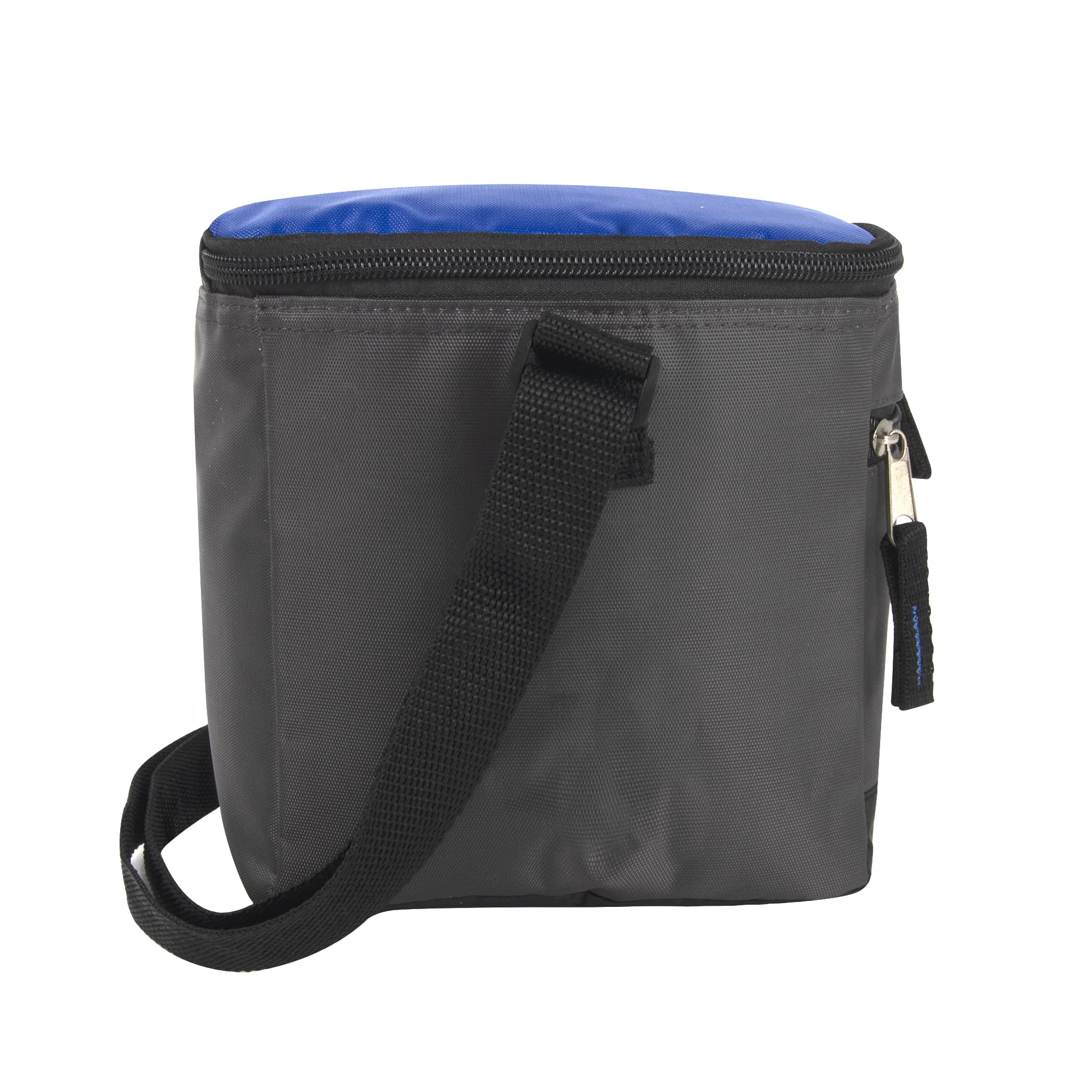 Fridge Pak 6 Can Cooler Bags Insulated Soft Cooler Lunch Bag for Men, Waterproof Leak Proof Cooler Bags, Blue on Grey