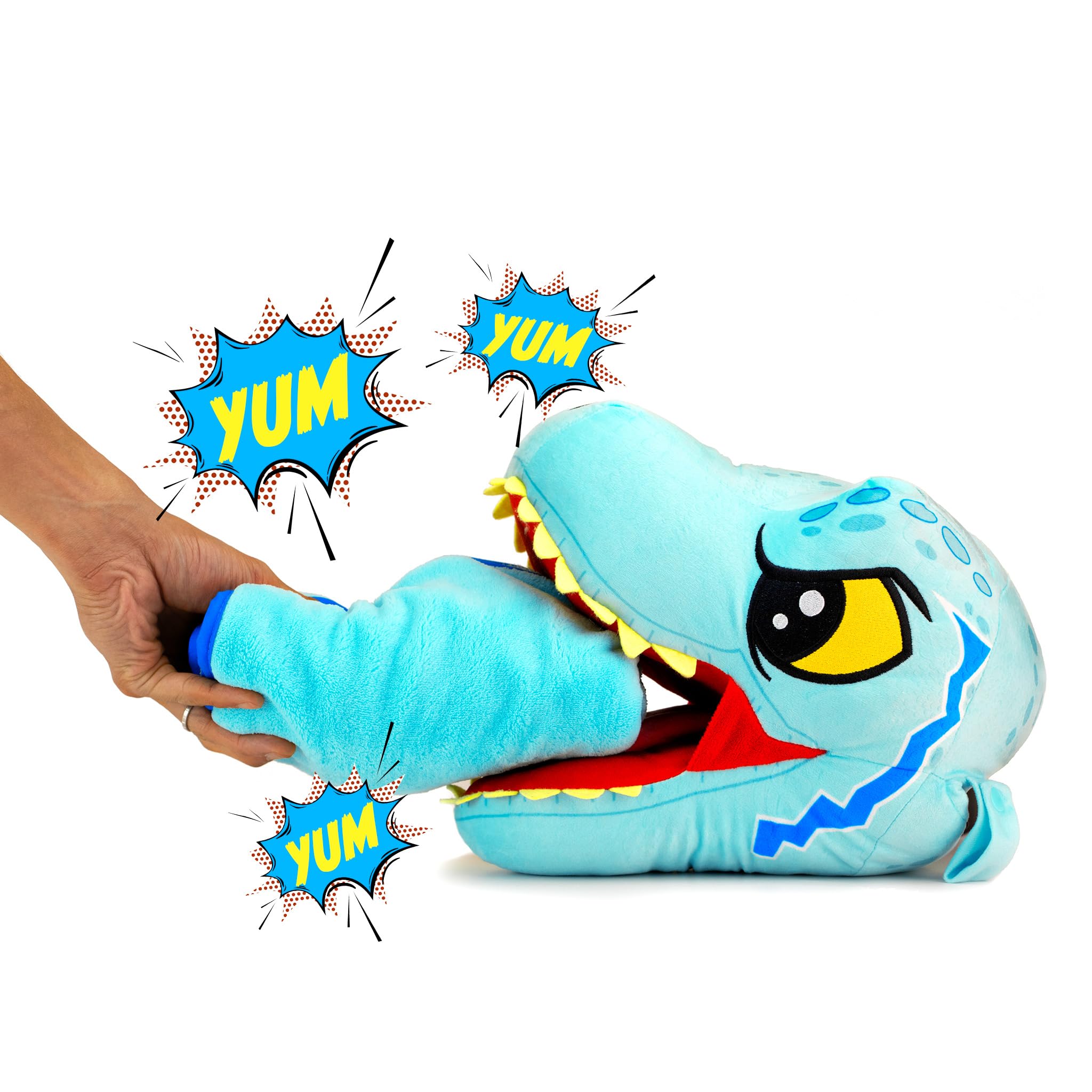 Jurassic World Dinosaur Head Armrest Buddy Stuffed Plush Traveling Toy with Blanket 13” - Kids Ultimate Travel Pillow Companion Set (Blue Raptor)