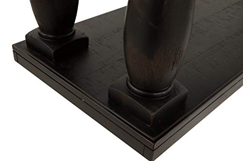 Signature Design by Ashley Mallacar Rustic Cottage Rectangular Sofa Table with Floor Shelf, Black