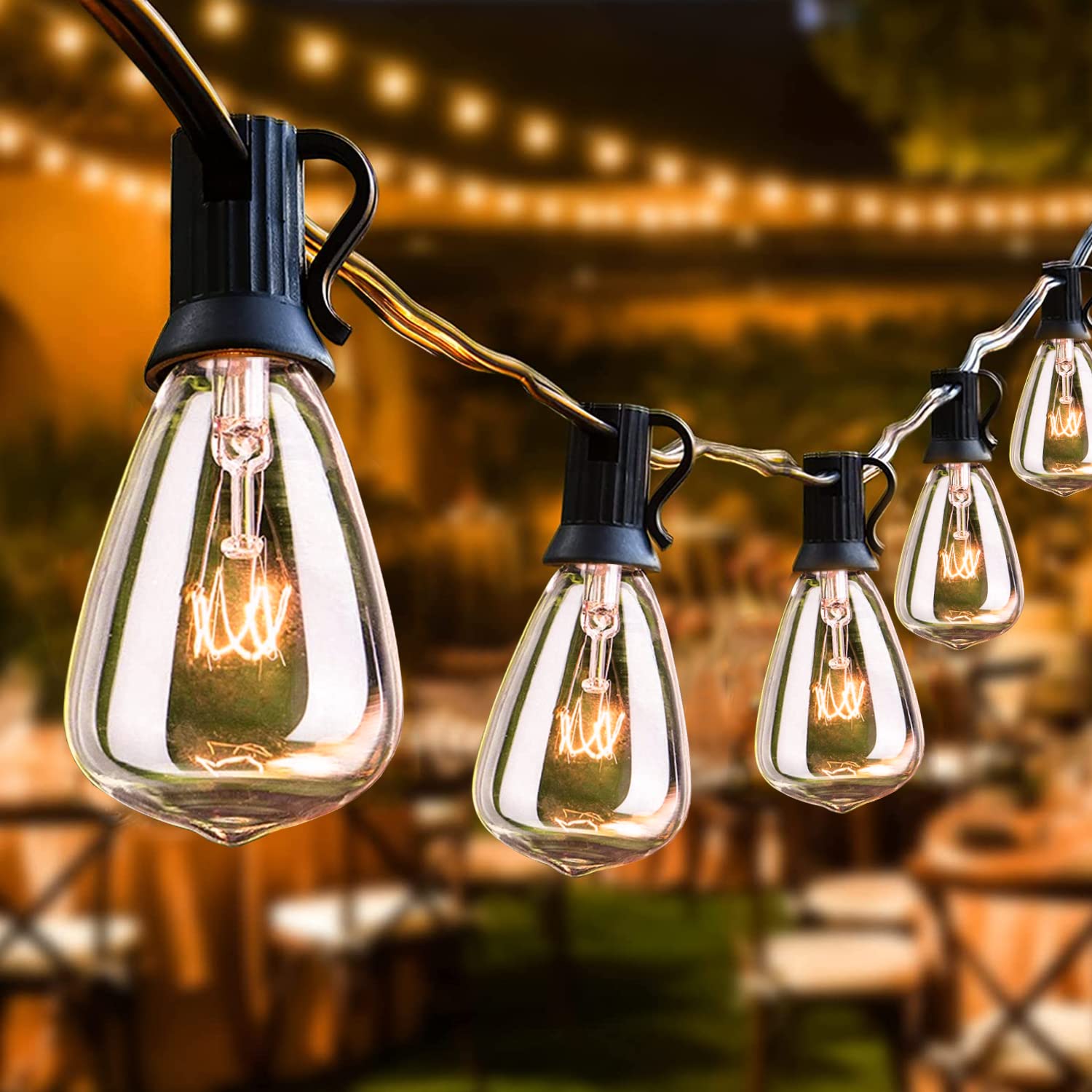 Dr.BeTree 10 Pack Edison Light Bulbs, Clear Replacement Bulbs, ST38 Glass Night Lights Bulbs, 7 Watts C7/E12 Screw Base for Indoor Outdoor Patio String Lights