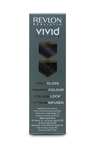 Revlon Realistic Vivid Colour Protein Infused Permanent Color Hair Dye with Color Lock Technology, Jet Black 110ml