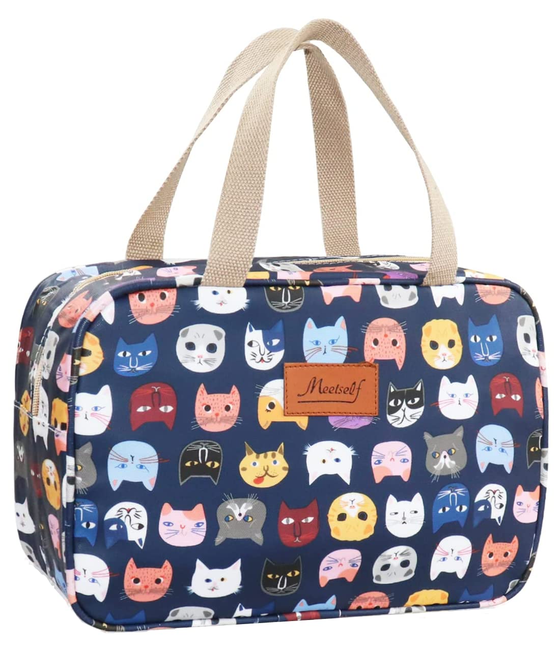 Hjkiopc Large Makeup Bag Toiletry Bag for Women Make Up Bag Cosmetic Bag Toiletries Bag Brush Bags for Traveling (Cute Cat)