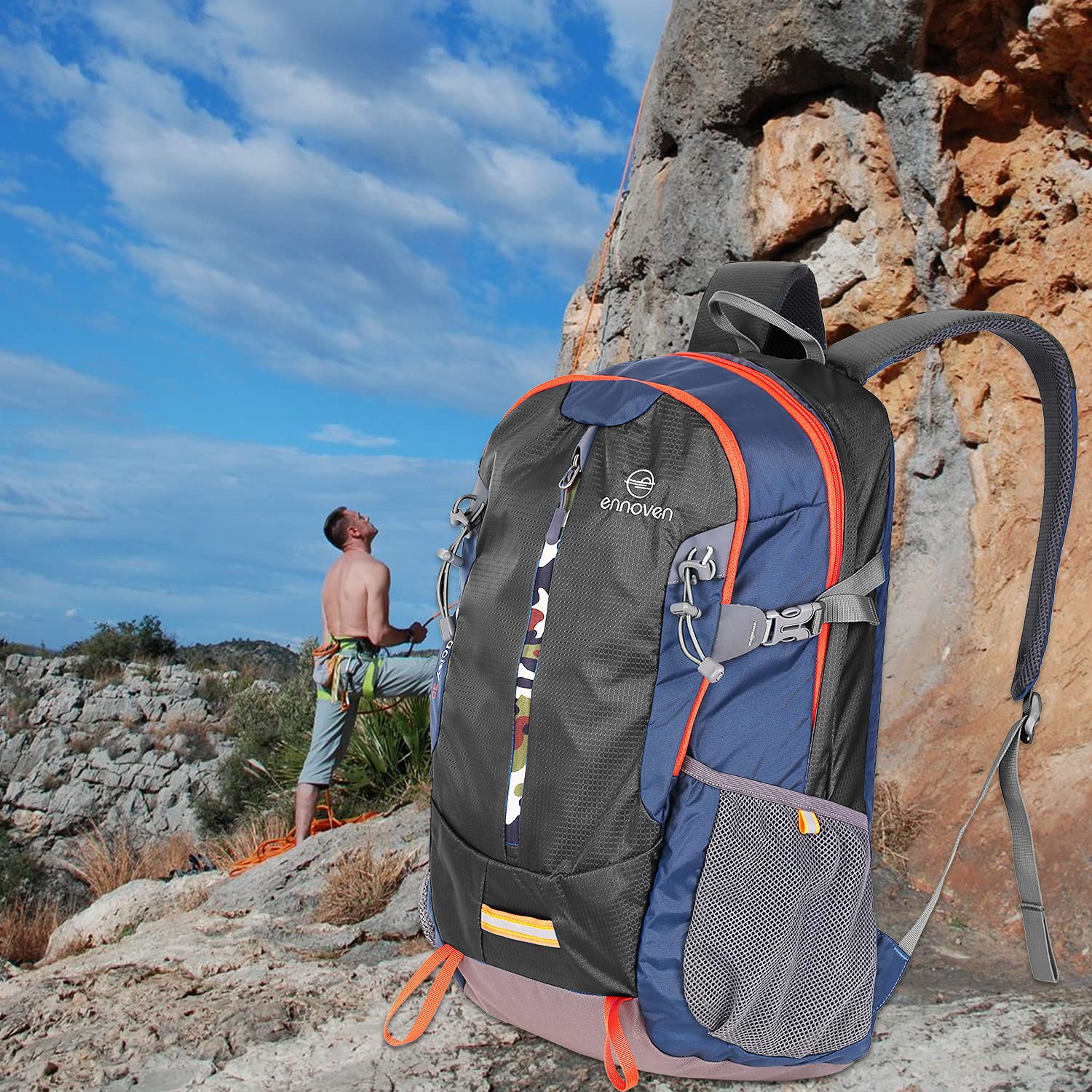ennoven Tavel Backpack for Men Women-Water Resistant LightWeight hiking Daypack, Suitable for Camping, Hiking, Travel