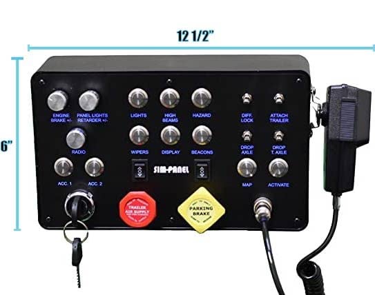 SIM-PANEL Classic ATS/ETS2 Button Box for American Truck Simulator (ATS/ETS2 Button Box w/Communications and VESA Compatibility)