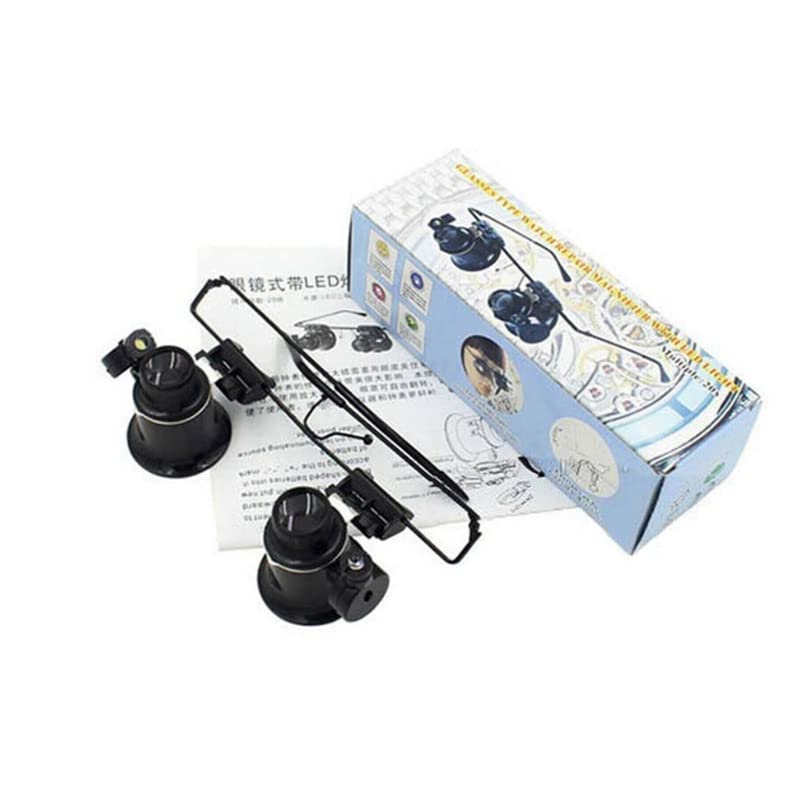 CW New 20X Magnifying Magnifier Glasses Magnifaction Jeweler Watch Repair LED Light,Package Ship from USA
