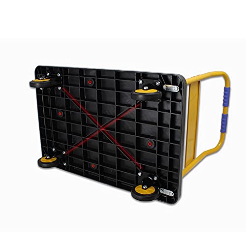 Generic Cart Folding Platform Truck Plastic Panel and Metal Handle Moving Push Cart for Warehouse Basements Flatbed Trolley Easy Transport Platform Truck Cart (Size : 85-Normal)