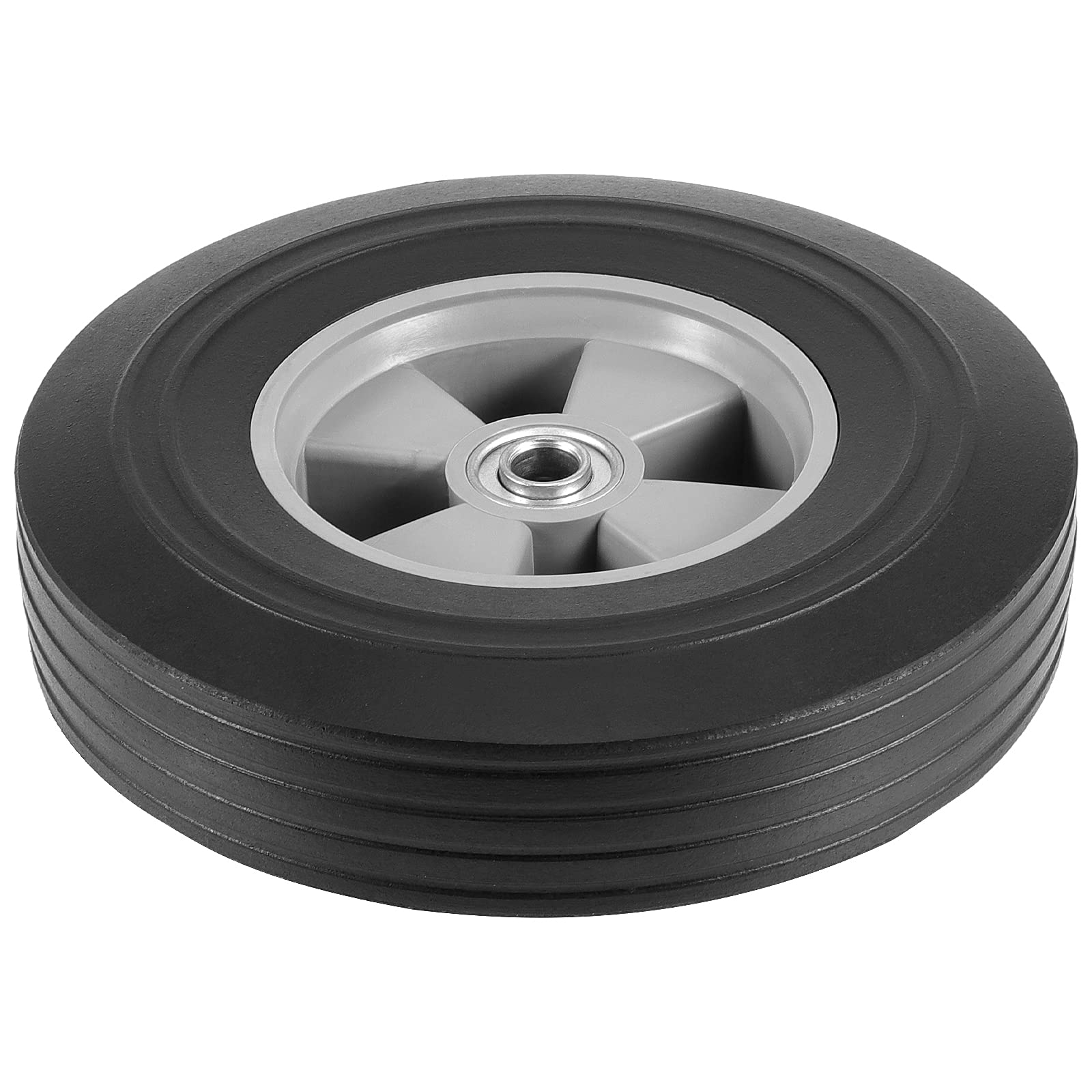 HAKZEON 2 PCS 10 Inch Solid Rubber Hand Truck Wheels,Utility Rubber Replacement Tires with 5/8 Inch Axle Hole, Heavy Duty Airless for Hand Truck, Wagons, Cart, 330lbs Loading Capacity