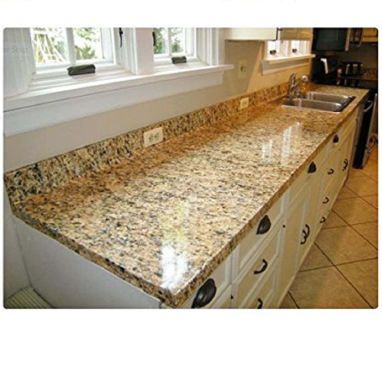 EZ FAUX DECOR Kitchen Countertop Update Vinyl Laminate Cover | Easy Install | Peel and Stick | Durable Self-Adhesive | 36β x 180β | Granite Marble Design | Venetian Gold (15ft)