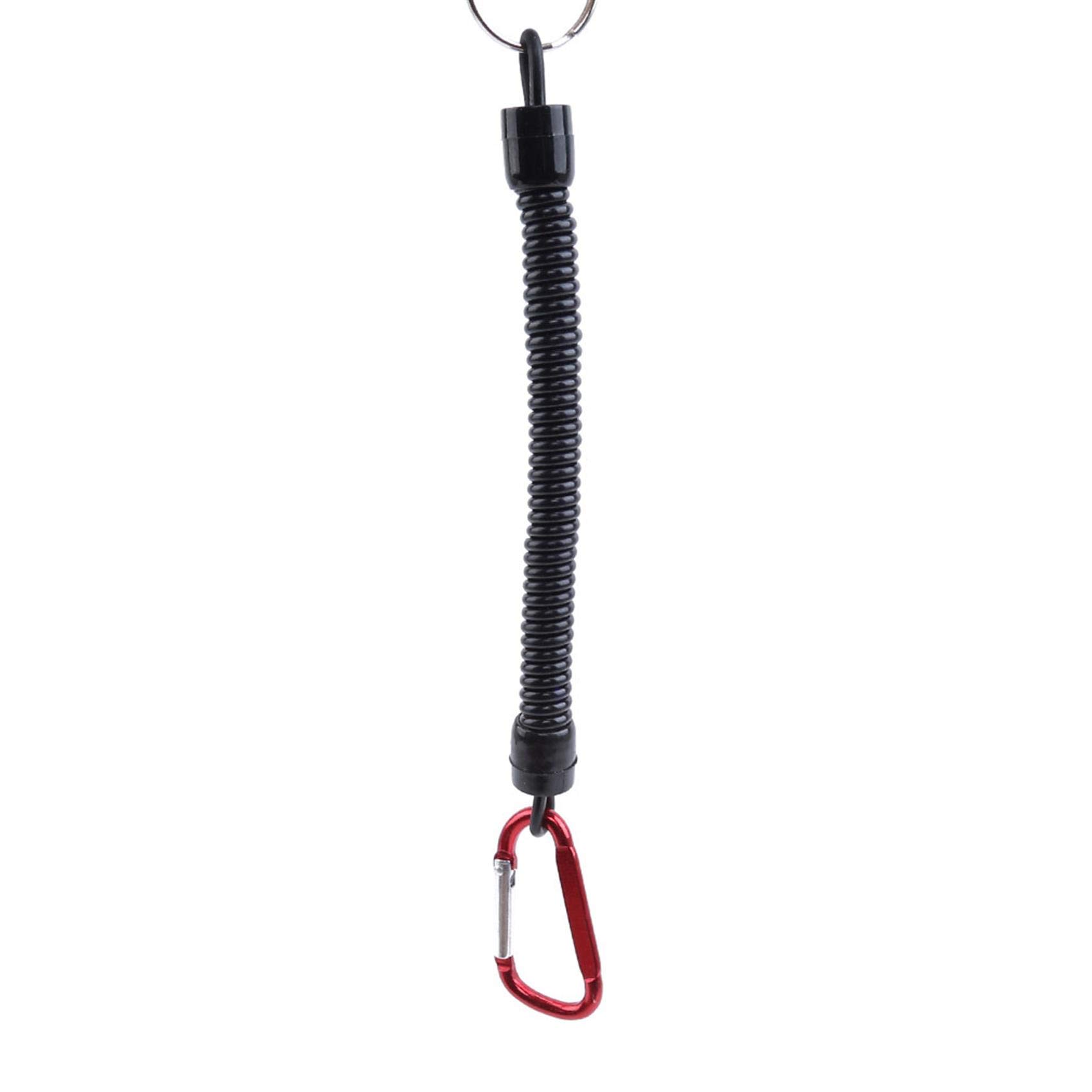 DONGMING Flexible Fishing Lanyards Theftproof Spring Coil Cord Keychain Safety Fishing Ropes,Red
