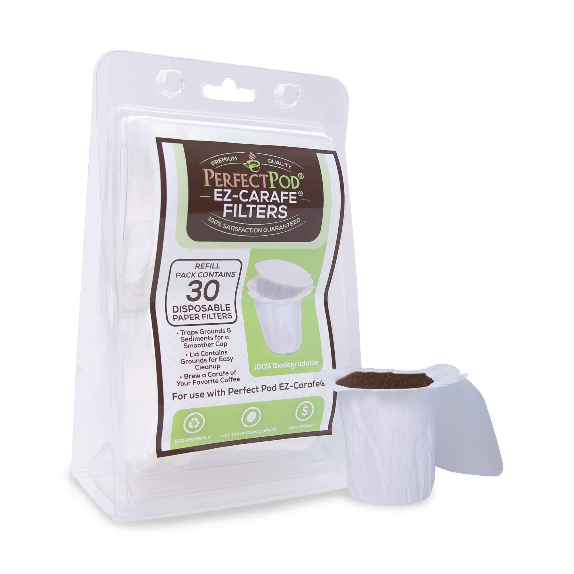 EZ-Carafe Disposable K-Carafe Paper Filters with Patented Top Lid - Compatible and For Use with Keurig 2.0 K-Carafe Reusable Coffee Pods, 4-Pack (120 Filters)